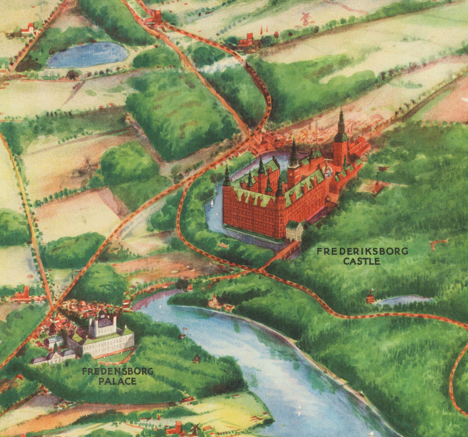 1930 Danish Riviera Map Copenhagen Map Print Denmark Map - Etsy