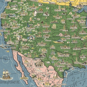 1945 North America Map - Vintage USA Map Print - North America Poster ...