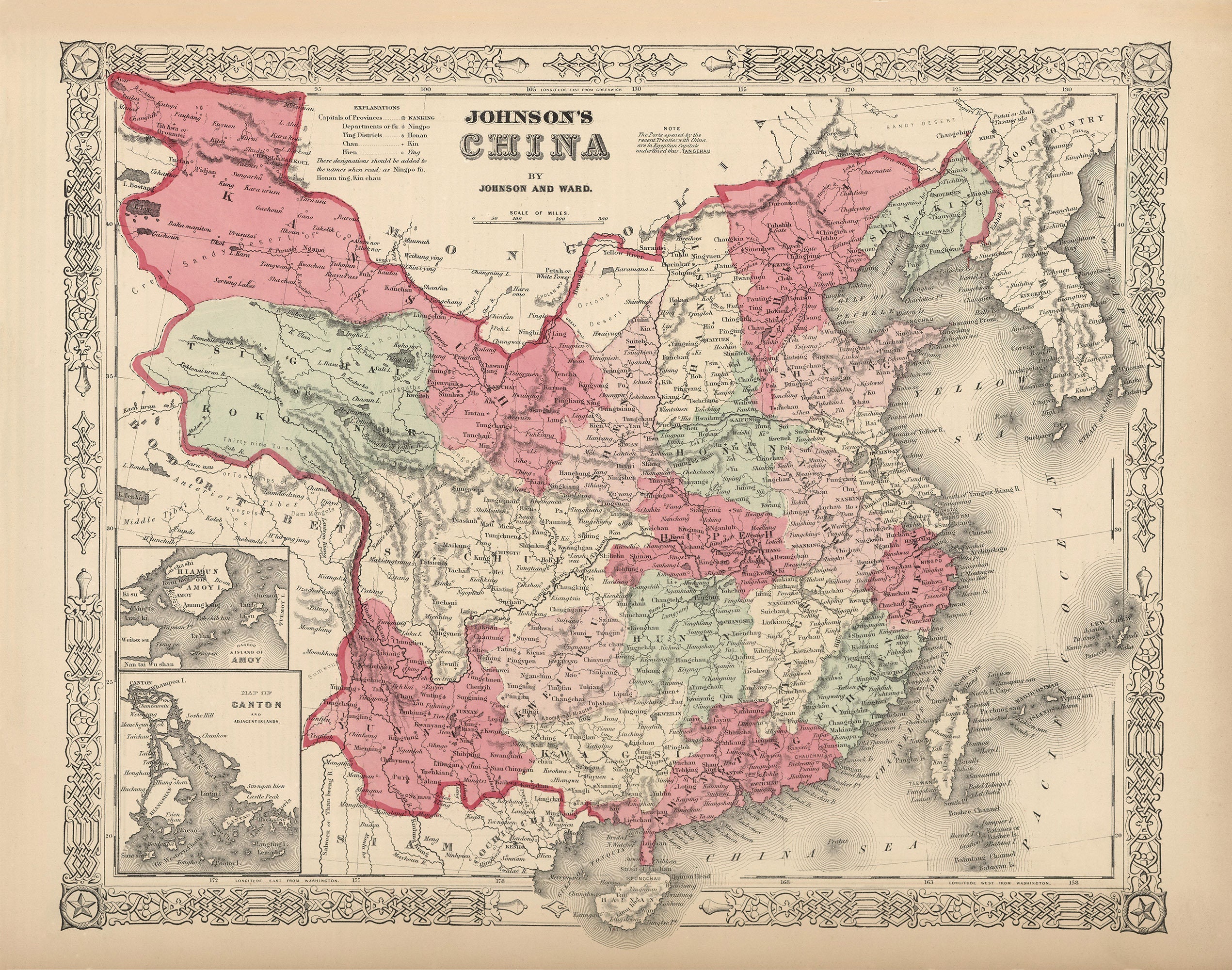 1864 Vintage China Map Old Map Print China Map Poster - Etsy