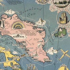 1945 North America Map - Vintage USA Map Print - North America Poster ...