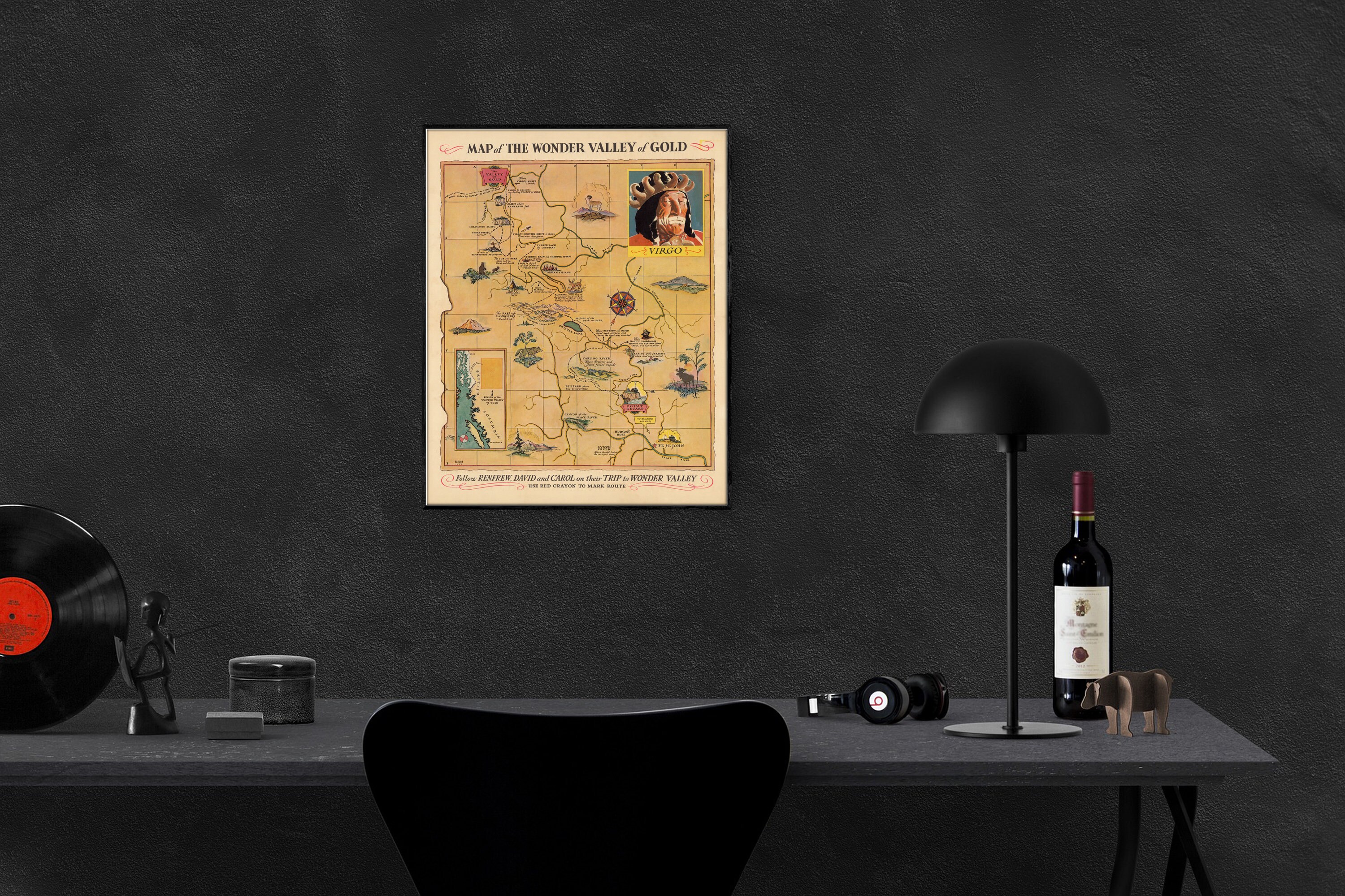 1936 Wonder Valley of Gold Map Vintage Treasure Map Poster | Etsy