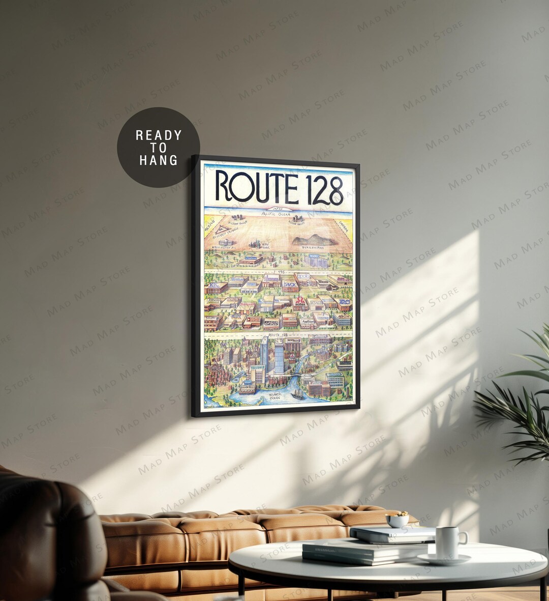 1984 Route 128 Vintage Map Print: Boston Tech Art - Etsy