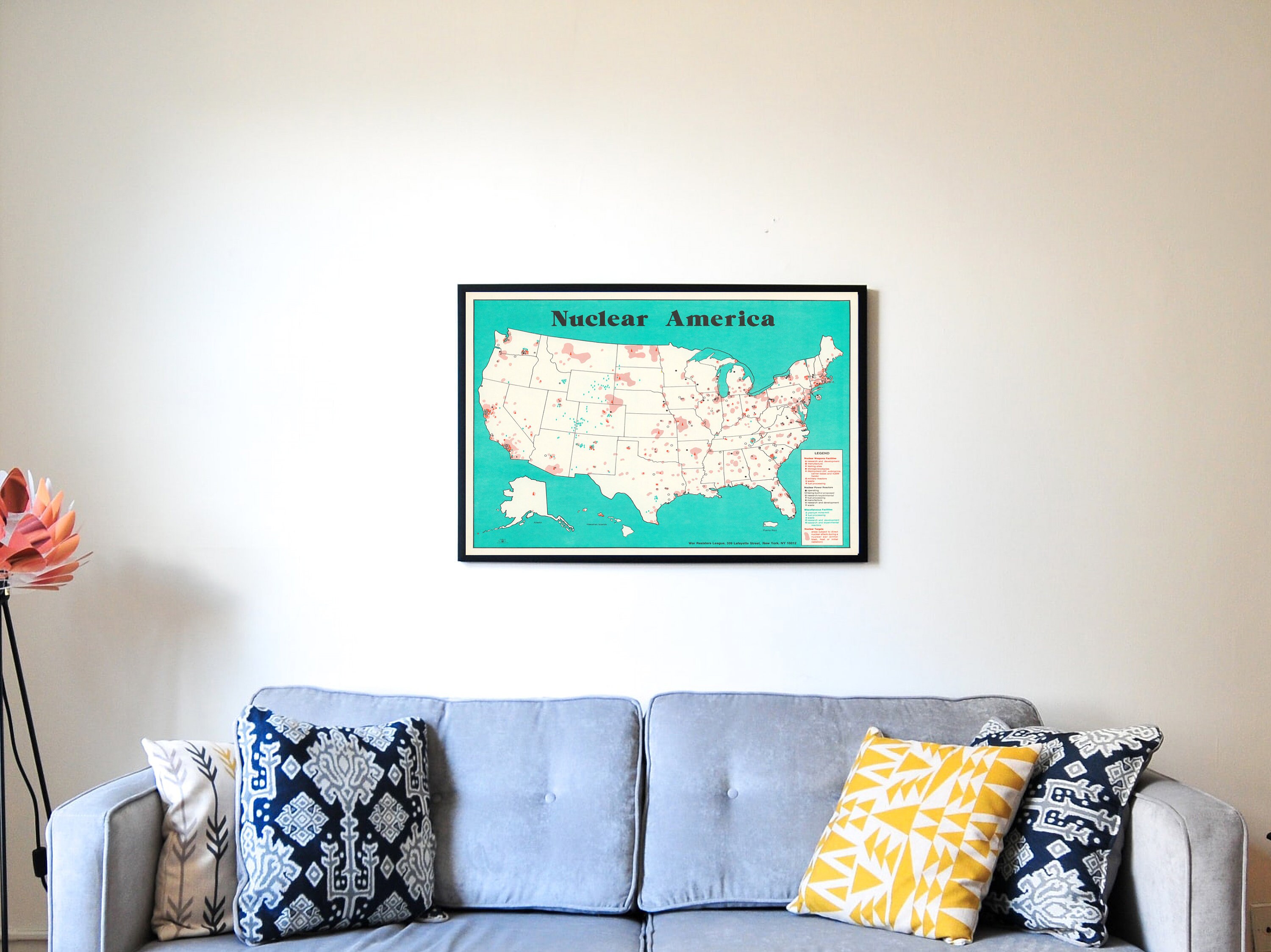 1979 Nuclear America Map Vintage USA Nuclear Poster Print Military Map ...