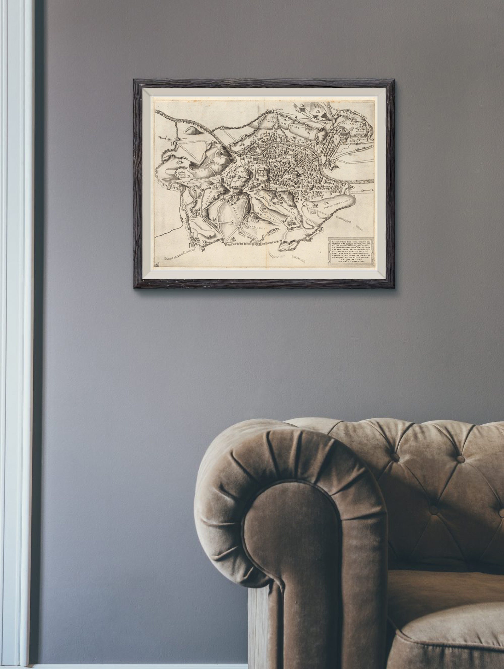 1557 Vintage Rome Map Old Map Print Wall Decor Map Art Antique Home ...