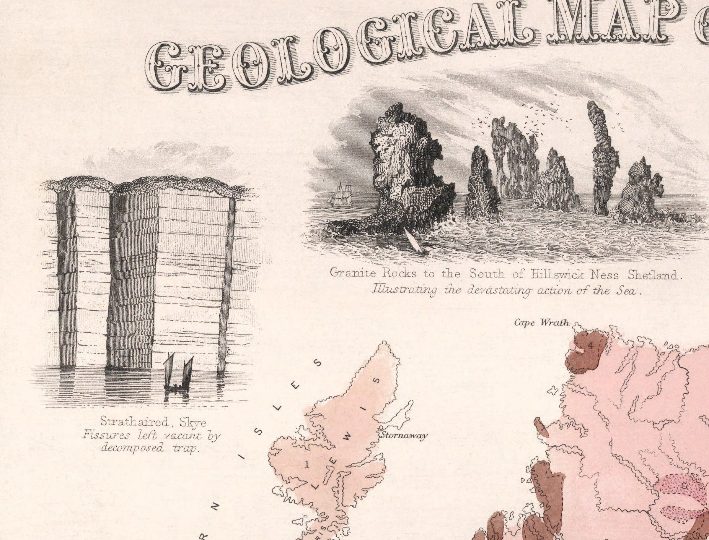 1850 Scotland Map Vintage Geological Map of Scotland Scotland Poster ...