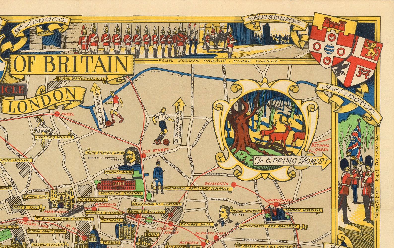 1951 Festival of Britain Map: Vintage London Pictorial Print - Etsy UK