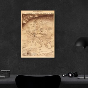 1939 World War 2 Map - Vintage Los Angeles Times Print - Europe War Map ...