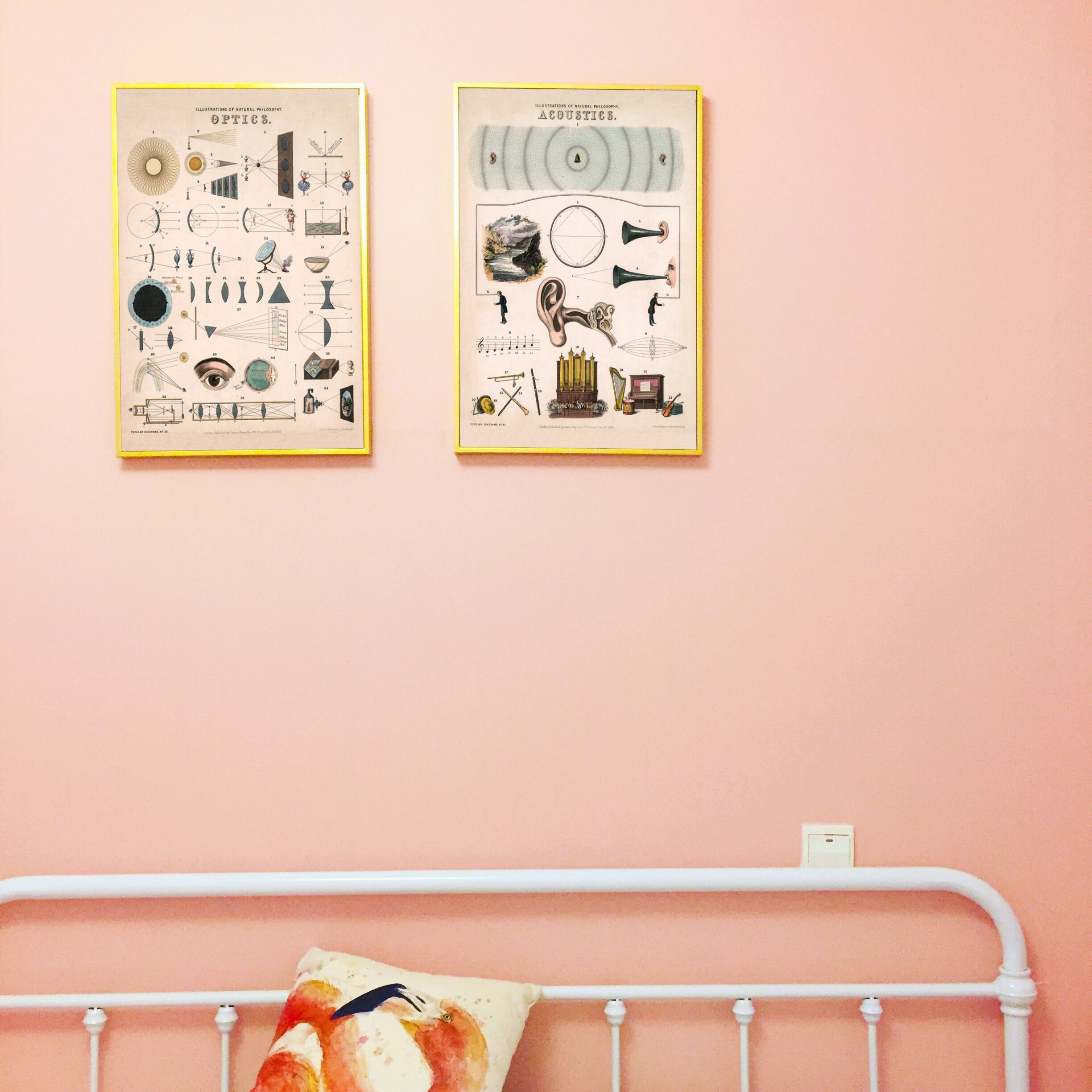 1850 Diagrams Print Set of 2 Optics / Acoustics Diagram Poster Abstract ...