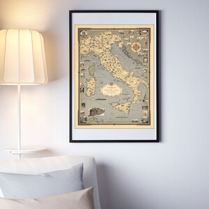 1935 Italy Map Print - Vintage Poster Map - Italy With Vatican City ...