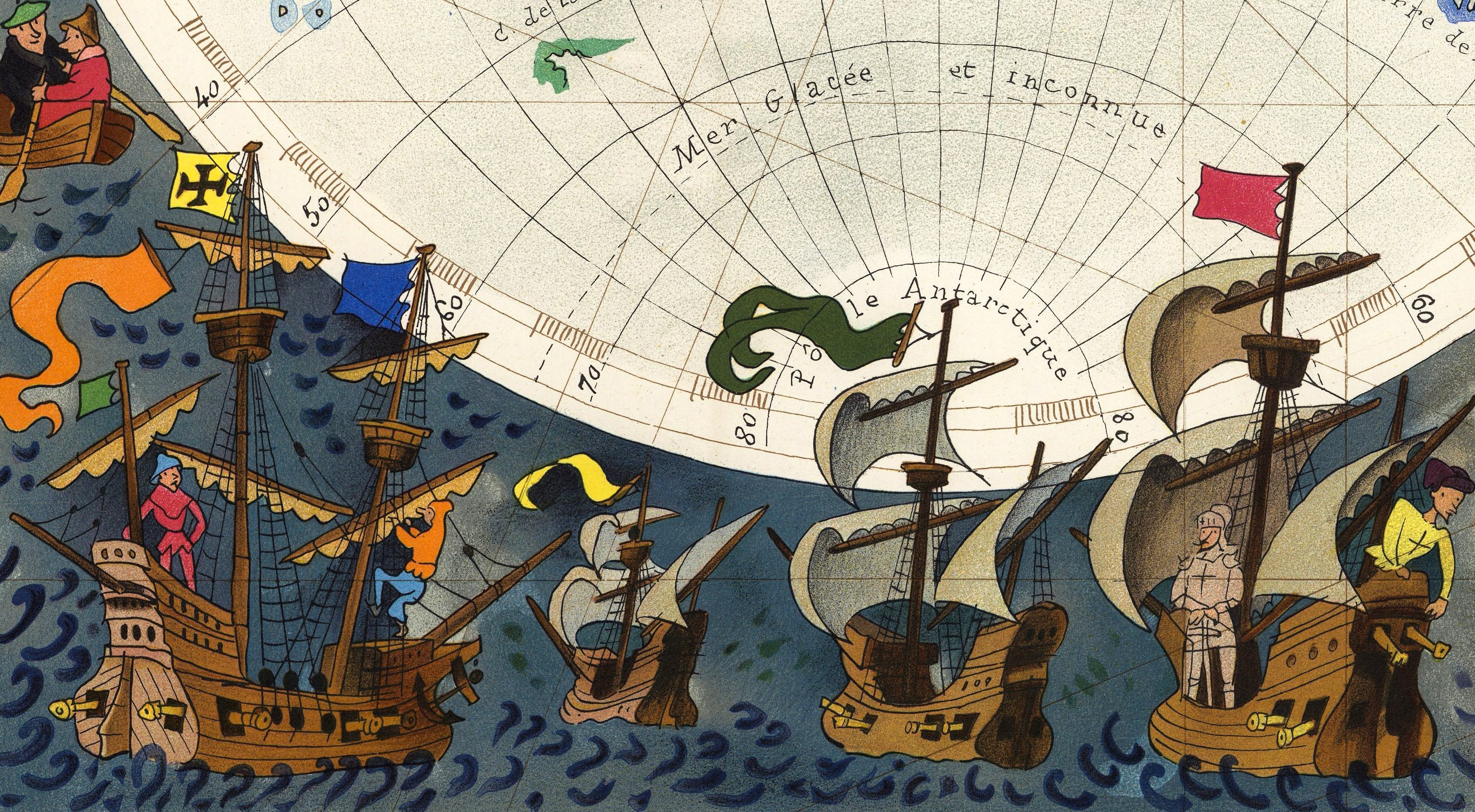 1960 World Map Print Vintage Hemisphere Print Art French - Etsy