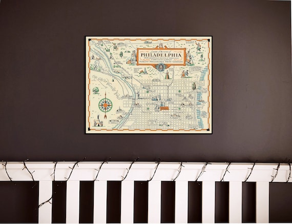 1940 Philadelphia Map Philadelphia Poster Print | Etsy