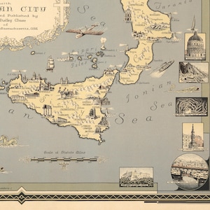 1935 Italy Map Print - Vintage Poster Map - Italy With Vatican City ...