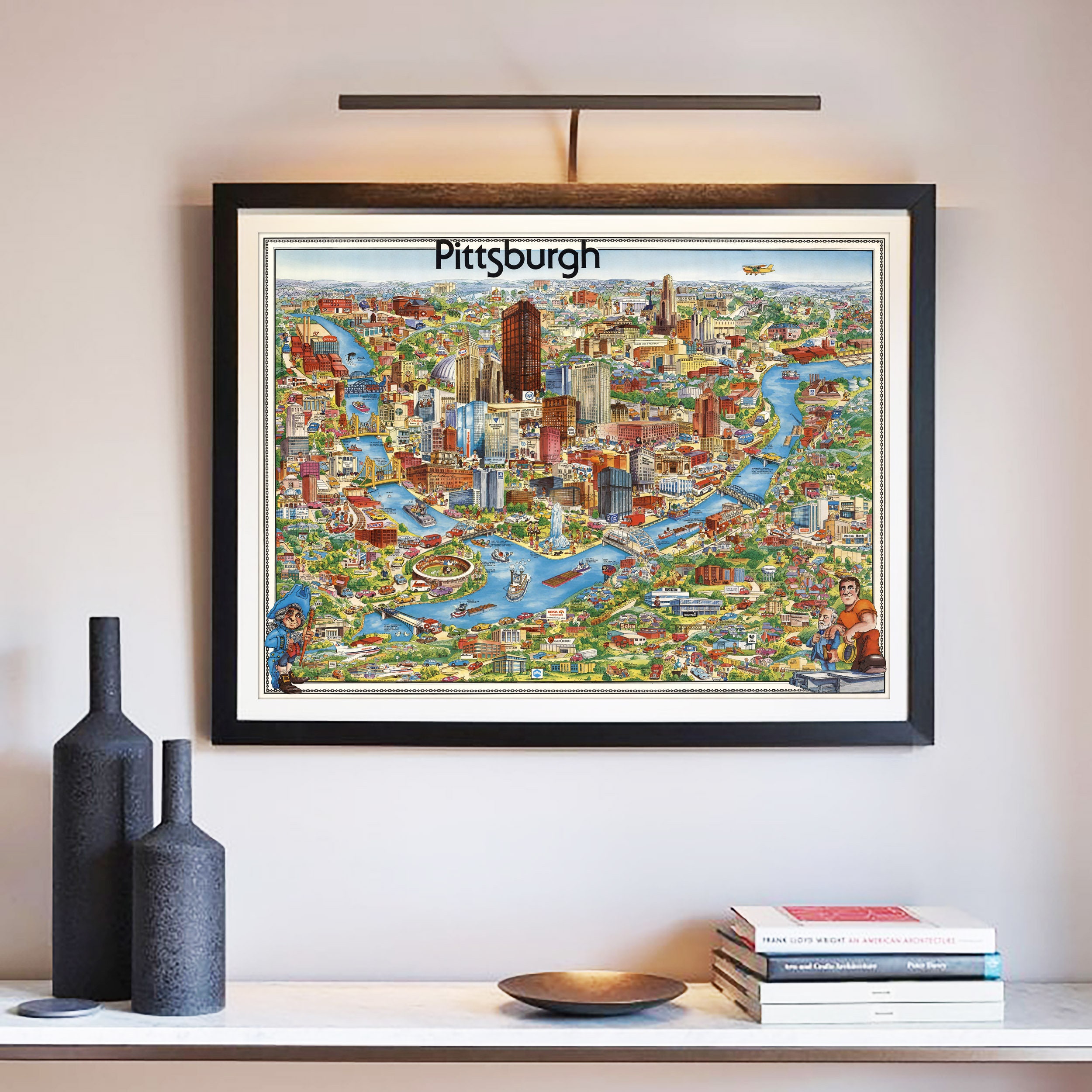 1978 Pittsburgh Map Vintage Pennsylvania Map Pittsburgh Poster Print ...