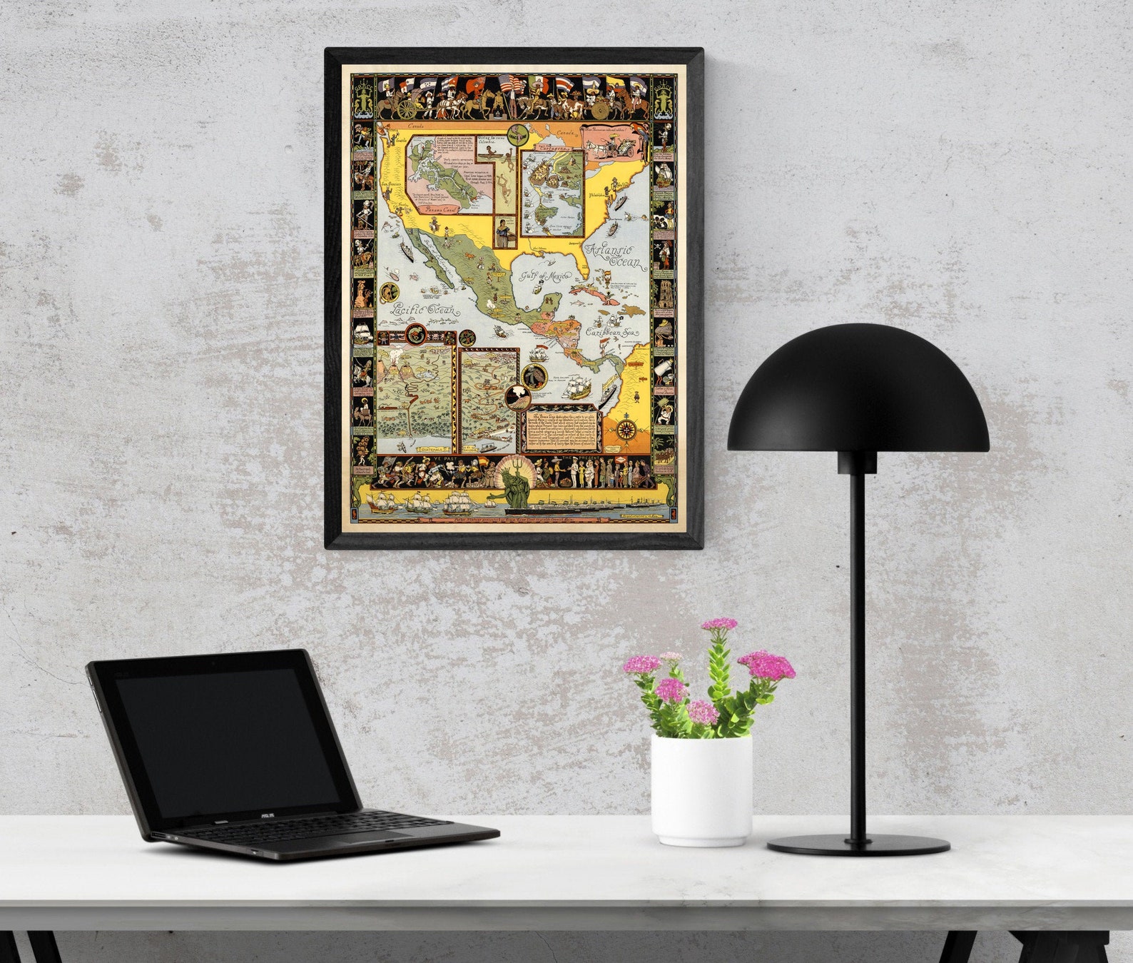 1933 South America Map Jo Mora Map Print South America - Etsy