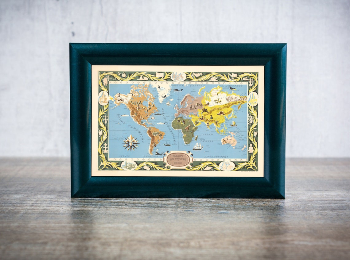 1956 Vintage World Map Carte Du Monde French World Map - Etsy Canada