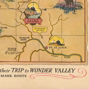1936 Wonder Valley of Gold Map - Vintage Treasure Map Poster - Yukon ...