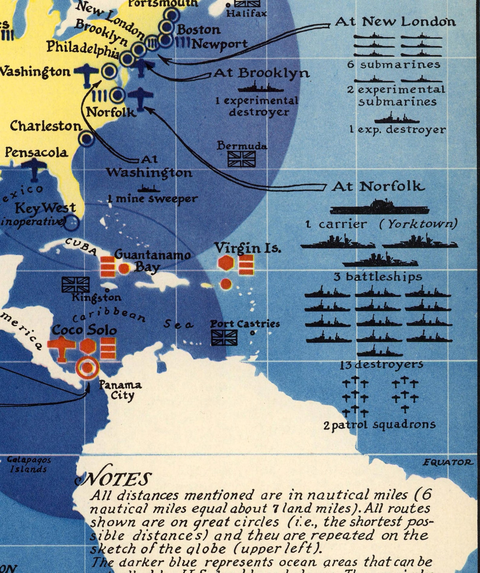 1938 World War 2 Map U.S. Navy Ships Map World War II Poster WW2 Map ...