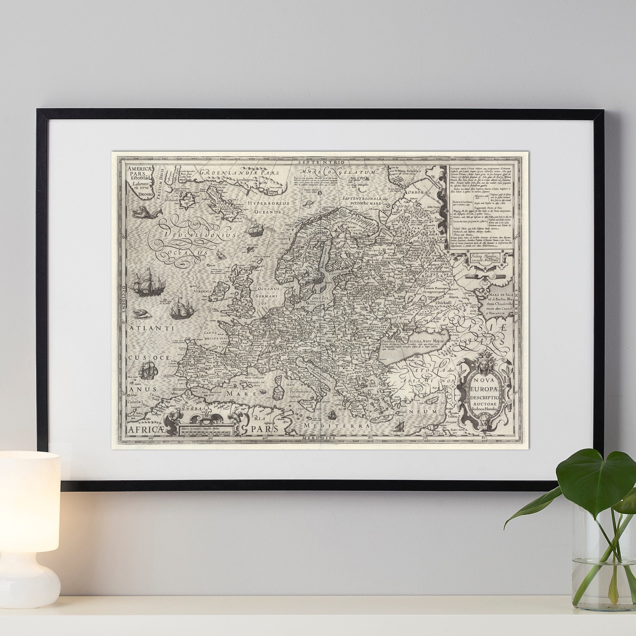1607 Vintage Europe Map Old Map Print Wall Decor Map Art Antique Home ...