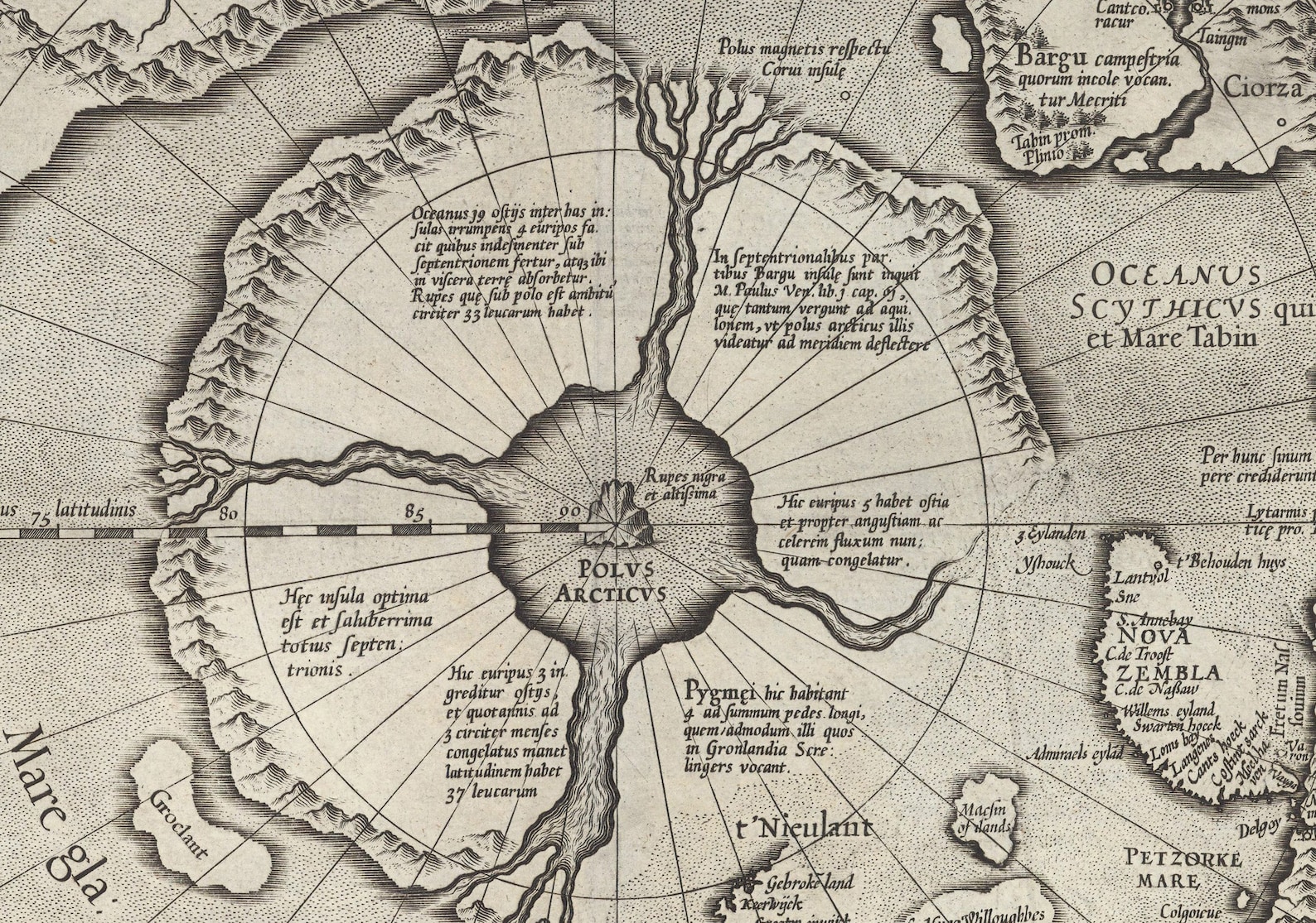 1607 Vintage Arctic Map Old North Pole Map Print Wall Decor Map Art ...