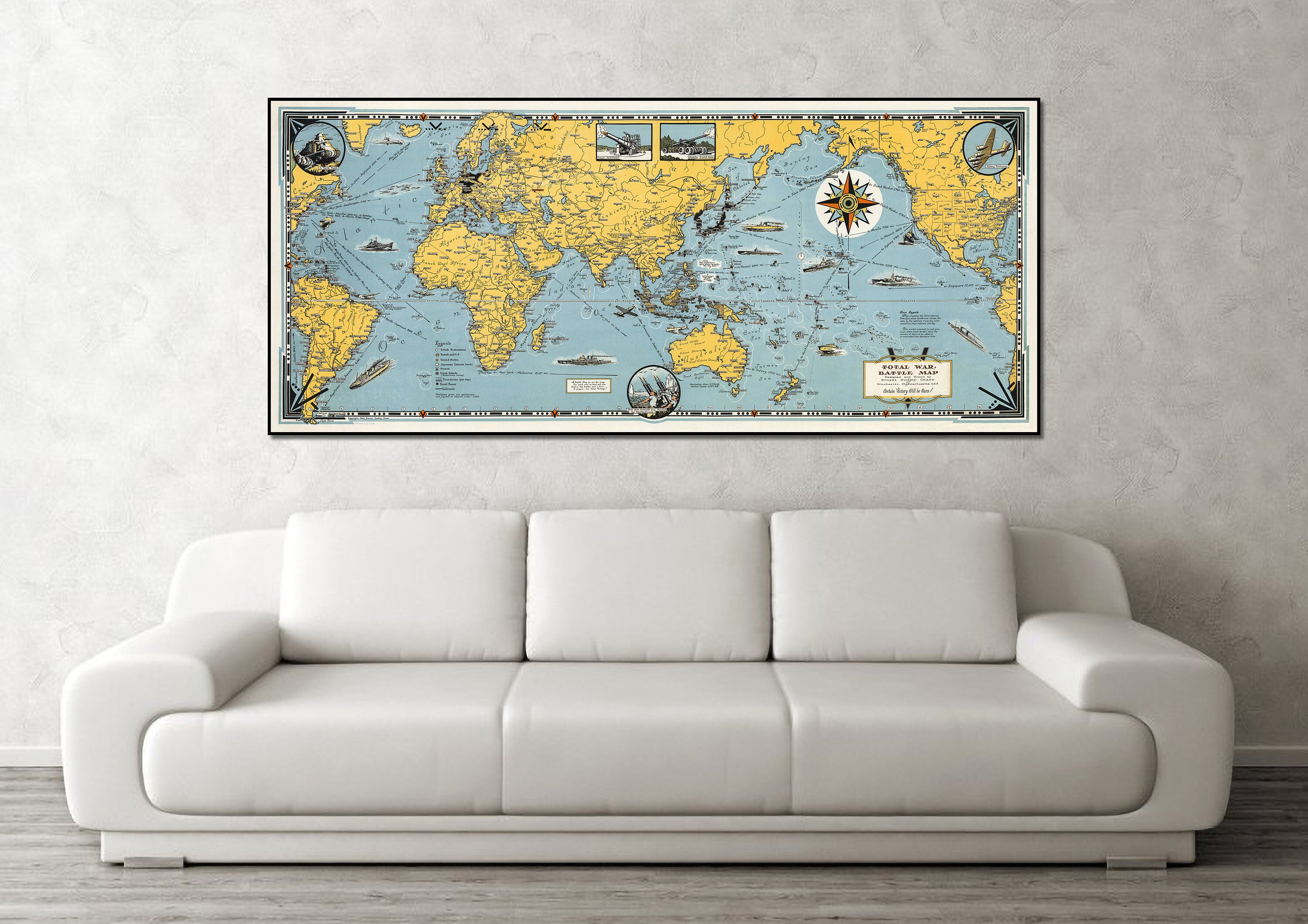 1942 WW2 Map Print: Total War Battle Map Poster Art - Etsy