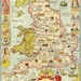 1936 Story Map of England Puzzle Version Vintage Wall Map Poster ...