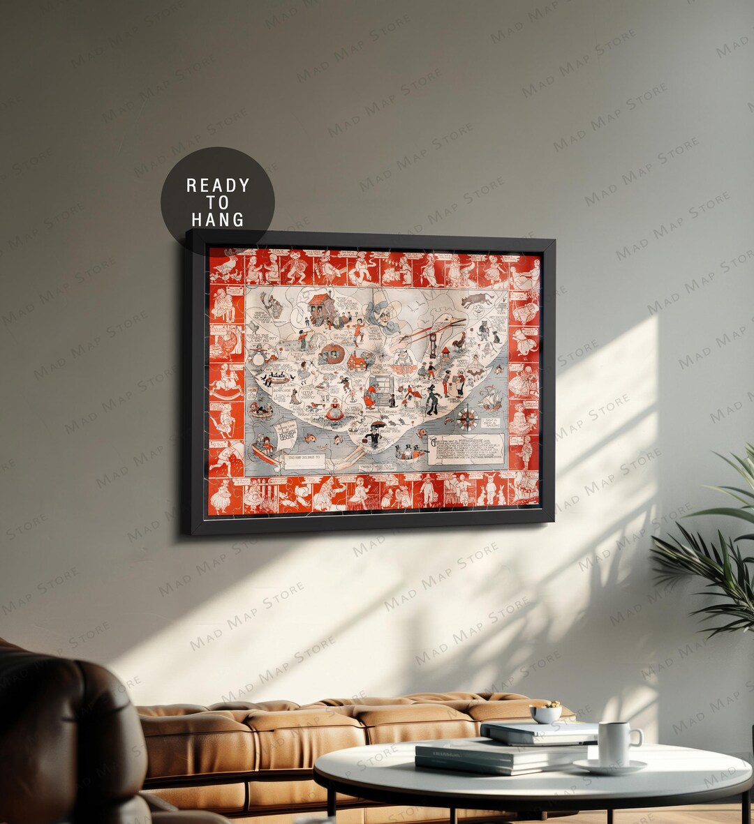 Vintage Mother Goose Map Poster: Whimsical Nursery Rhyme Art - Etsy