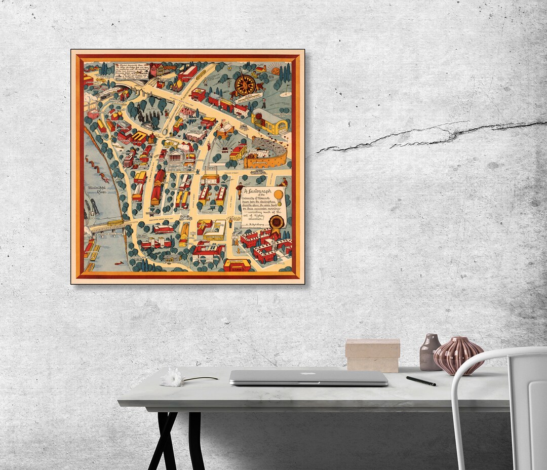 1940 University of Minnesota Map: Vintage Pictorial Print - Etsy