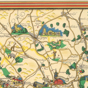 1950 Vintage London Map Poster - London Country Map - Pictorial Map ...