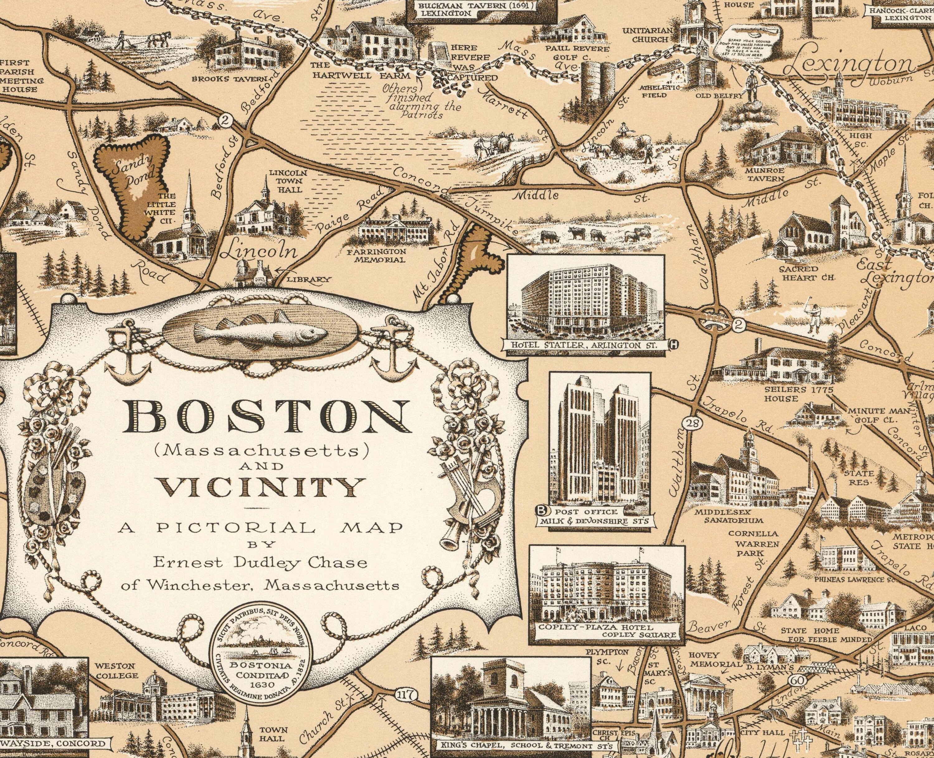 1938 Boston Map Poster Vintage Boston Print Art - Etsy