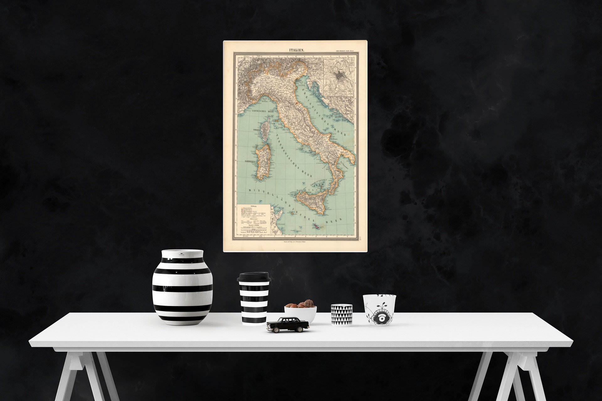 1888 Vintage Italy Map Old Map Print Wall Decor Map Art Antique Home ...