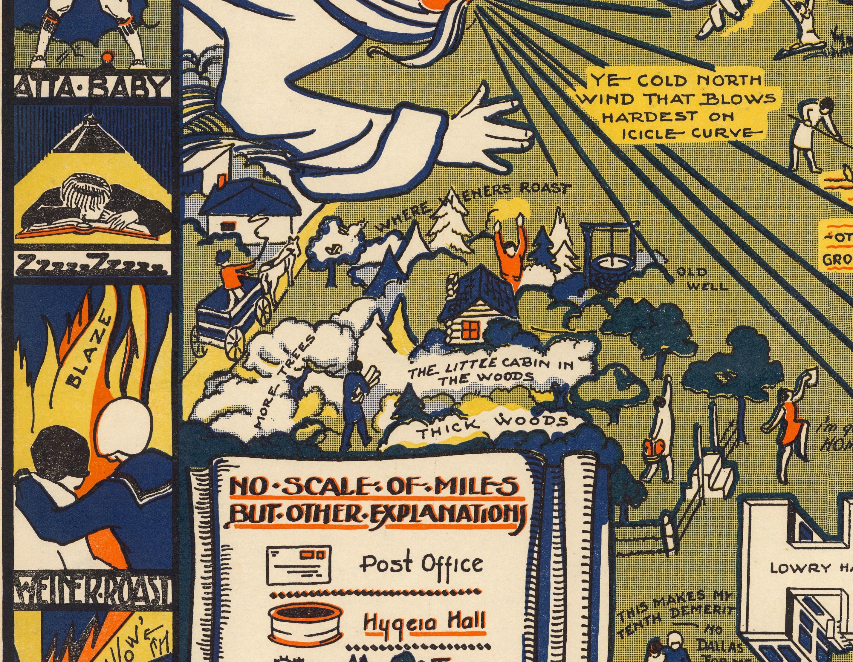 1928 Texas Woman University Map TWU Poster Blue Serge Hill - Etsy