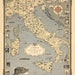 1935 Italy Map Print Vintage Poster Map Italy With Vatican City Vatican ...
