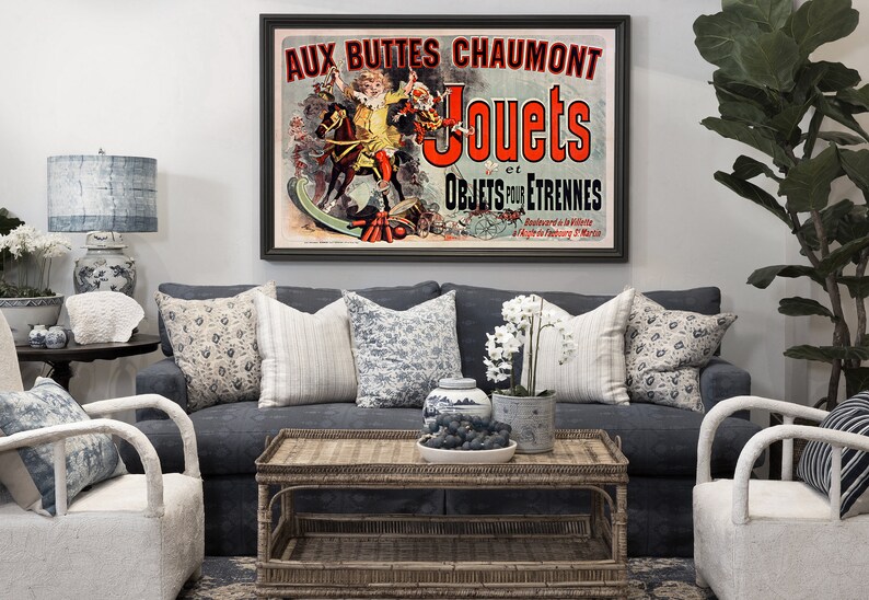 1885 Vintage French Poster Friends Poster Print Aux Buttes - Etsy