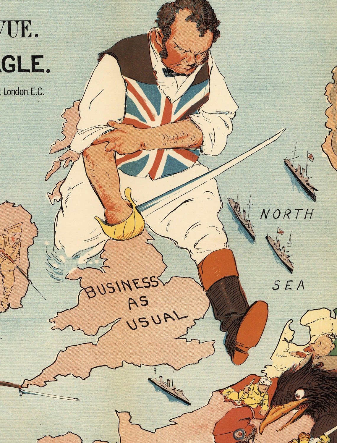 1914 WW1 Map Vintage Pictorial Cartoon Map Europe War | Etsy