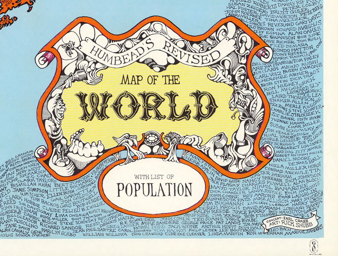 1969 Imaginary World Map Vintage Hippie Counterculture - Etsy