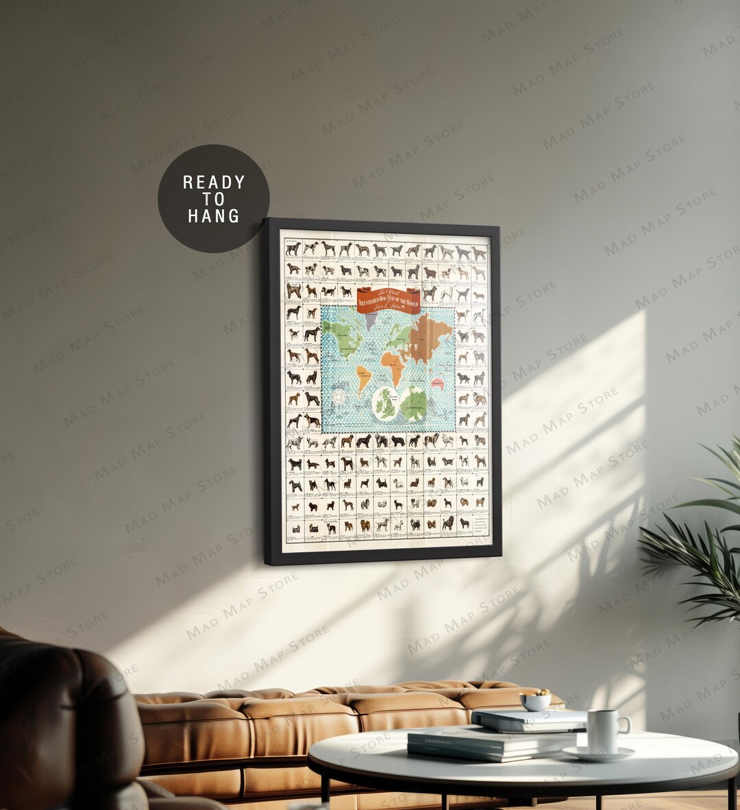 1967 Dog Map of the World: Vintage Breed Chart Framed Poster - Etsy