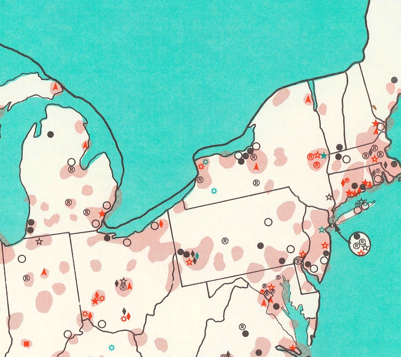 1979 Nuclear America Map Vintage USA Nuclear Poster Print Military Map ...
