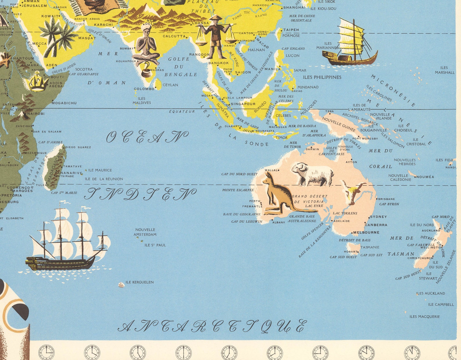 1956 Vintage World Map Carte Du Monde French World Map - Etsy Canada