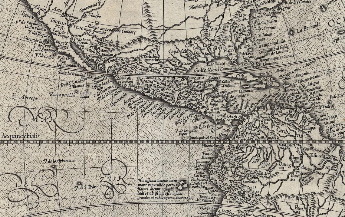 1607 Vintage America Map Old America Map Print Wall Decor - Etsy