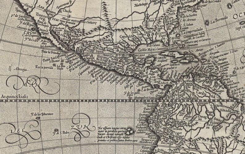 1607 Vintage America Map Old America Map Print Wall Decor - Etsy