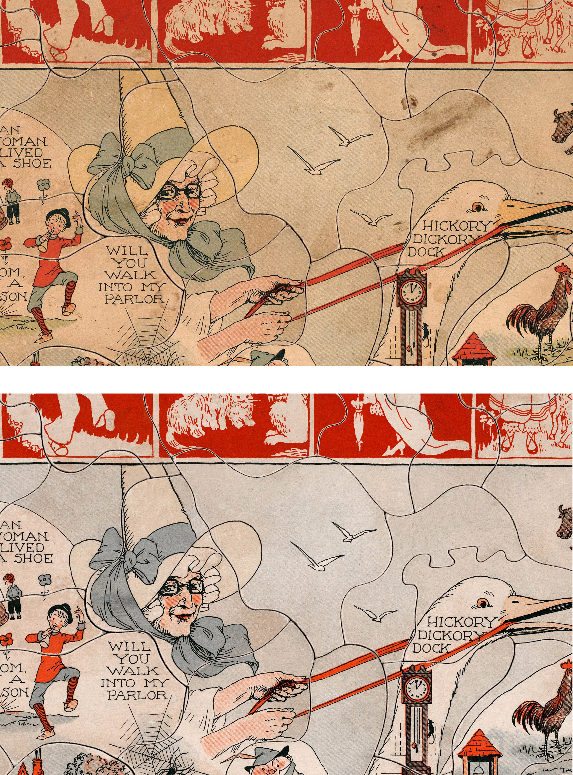 1930 Mother Goose Land Map Mother Goose Print Puzzle Map Poster Nursery ...