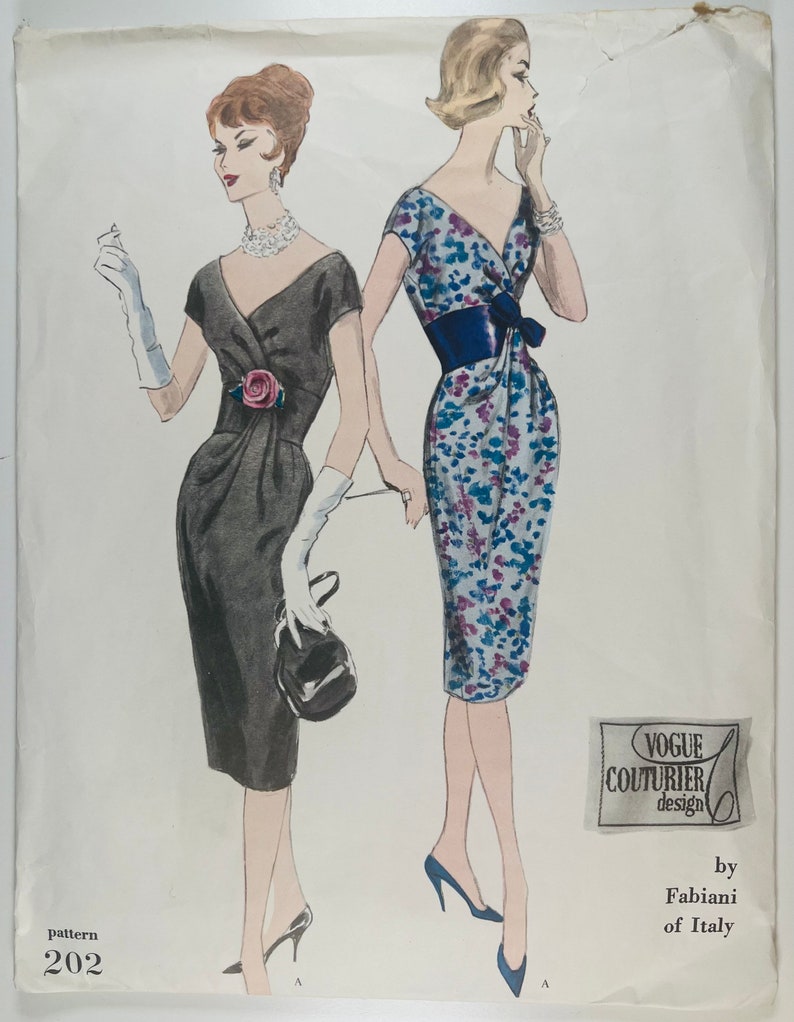 Vintage Vogue Couturier Design No 202 1960's Cocktail Dress Sewing ...