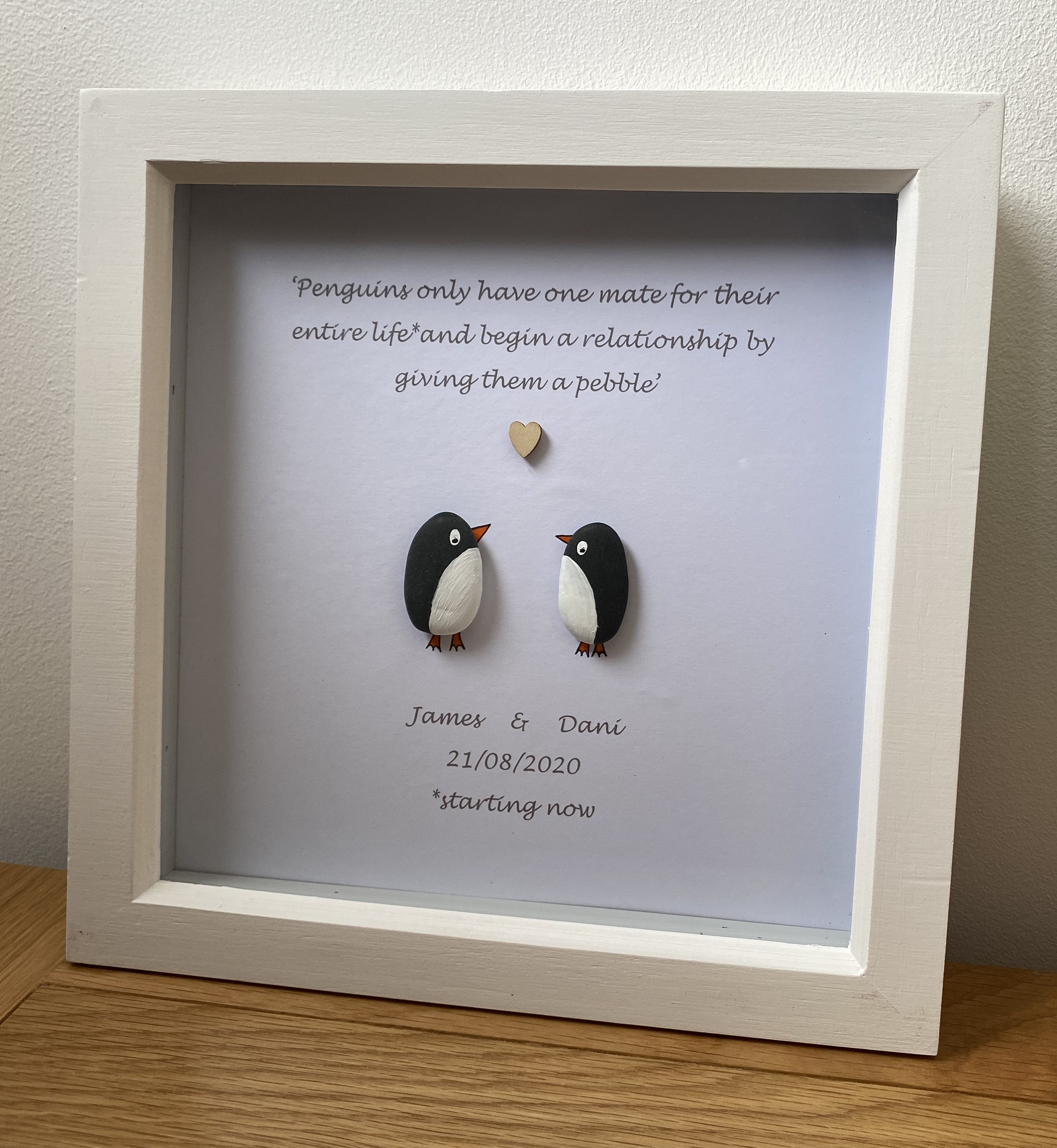 Personalised Penguins Pebble Picture Frame Perfect for an | Etsy