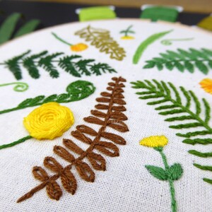 Forest Ferns PDF Pattern Embroidery Kit -- Beginners DIY Modern Craft ...