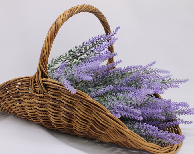 French Wicker Flower Basket in Gold Melange Color, Wedding Flower ...