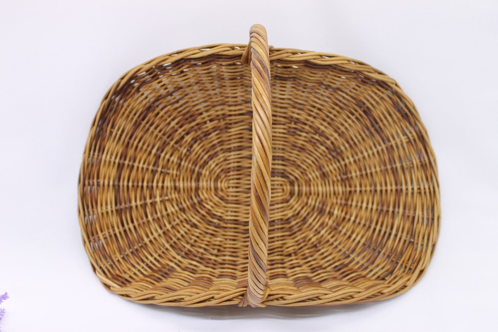 French Wicker Flower Basket in Gold Melange Color, Wedding Flower ...