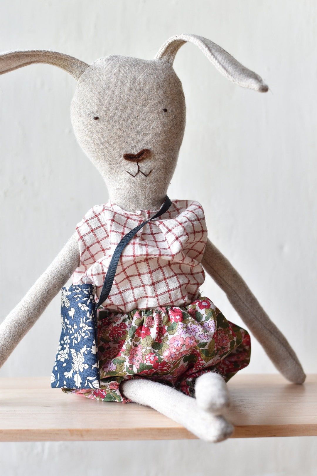 Ruthie the Rabbit Handmade Heirloom Doll Gingham Picnic Set - Etsy