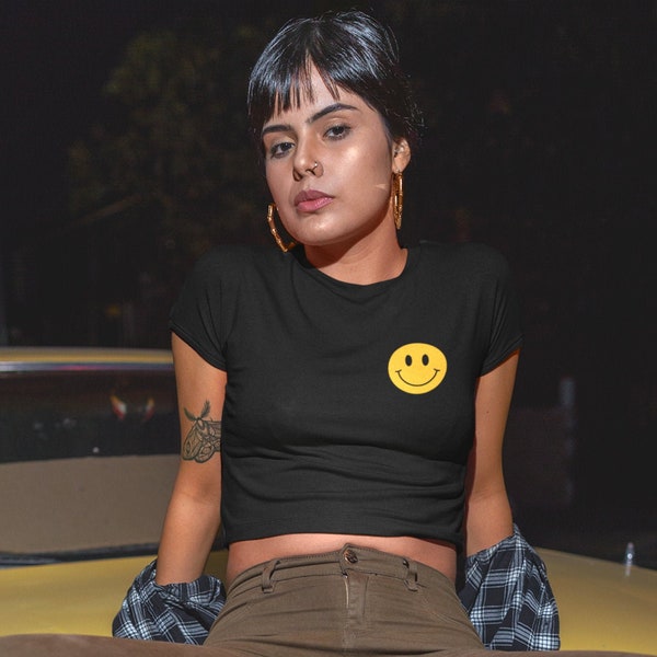 Smiley Face Crop Top - Etsy