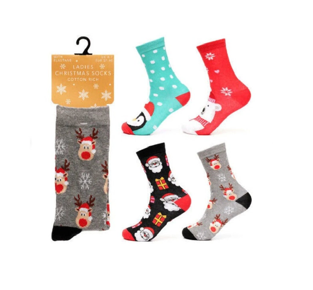 Ladies Funny Christmas Socks Secret Santa Women's Socks - Etsy
