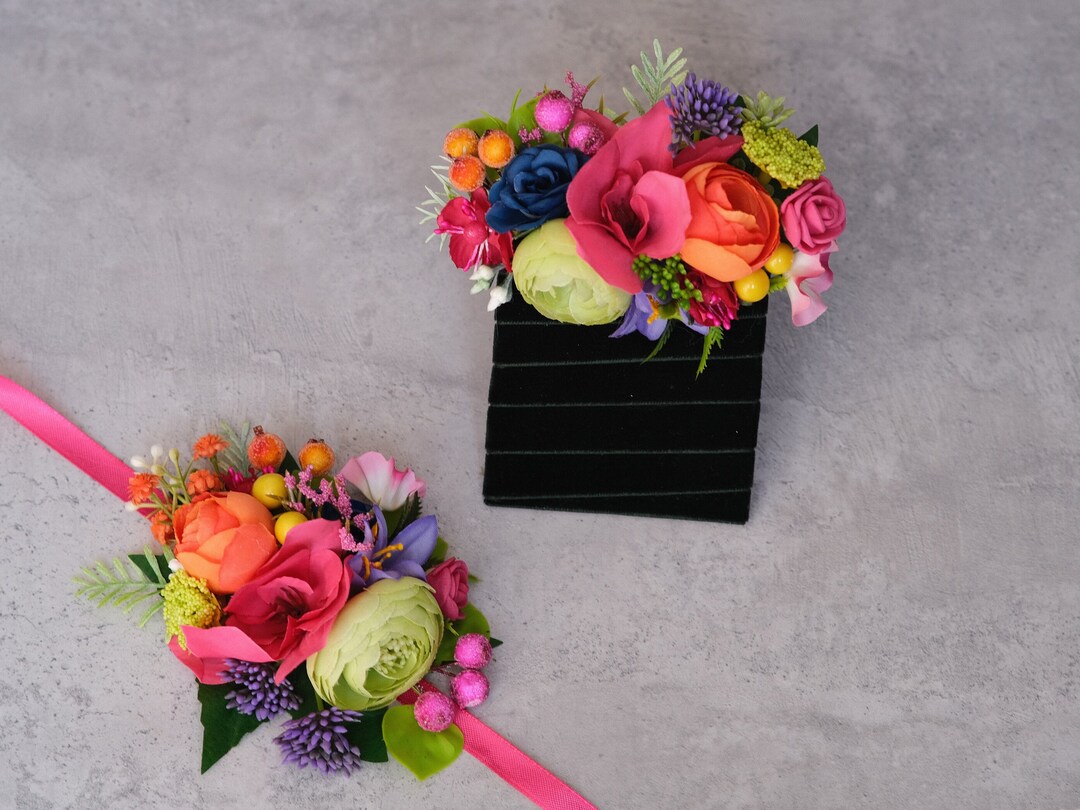 Colorful Pocket Boutonniere Rainbow Wedding Flowers Groom Groomsmen ...